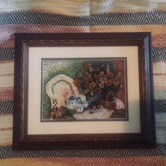 Art | 3d Tea Party Still Life Tabletop Frame | Poshmark